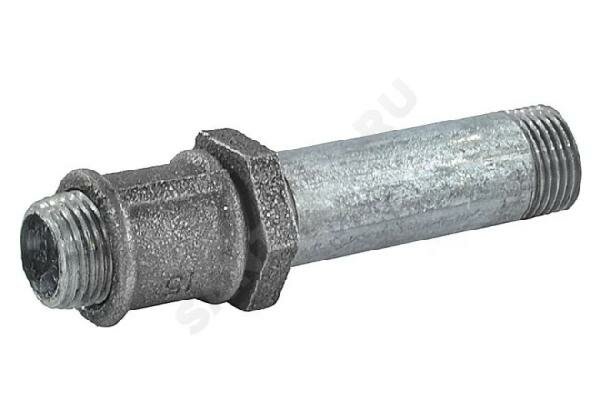 Сгон 40 в/к L-150 мм (с муфтой и контргайкой) оц