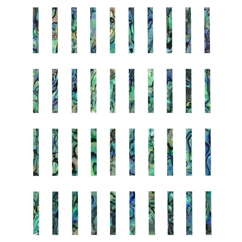 40 шт. прямоугольных вставок из абалона 23x2x1.5мм для гитары