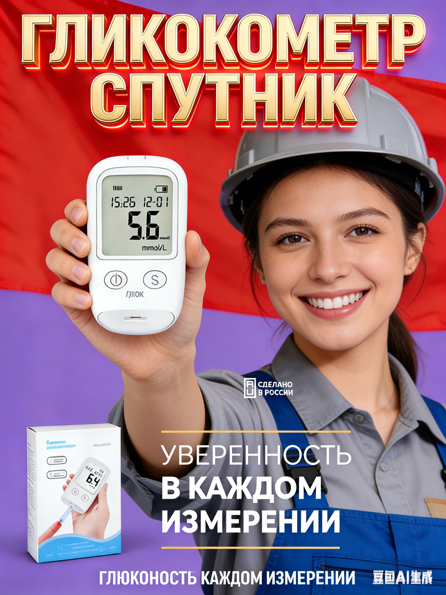 Набор мониторов уровня глюкозы в крови с тест-полосками x 25и ланцетами x 25