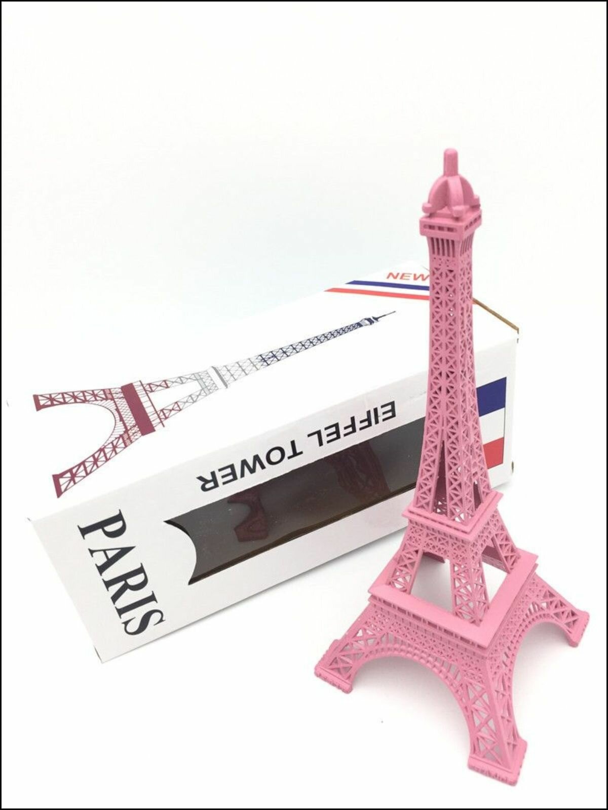 Розовая романтическая модель Эйфелевой башни французского Парижа (высота 18см)