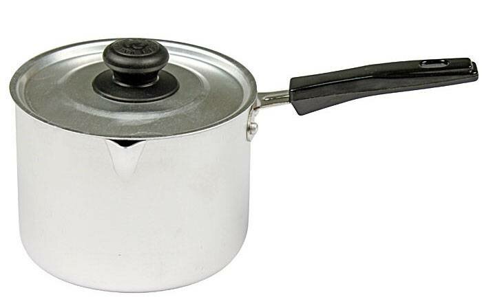 Кастрюля 1л алюминиевая с пластиковой ручкой