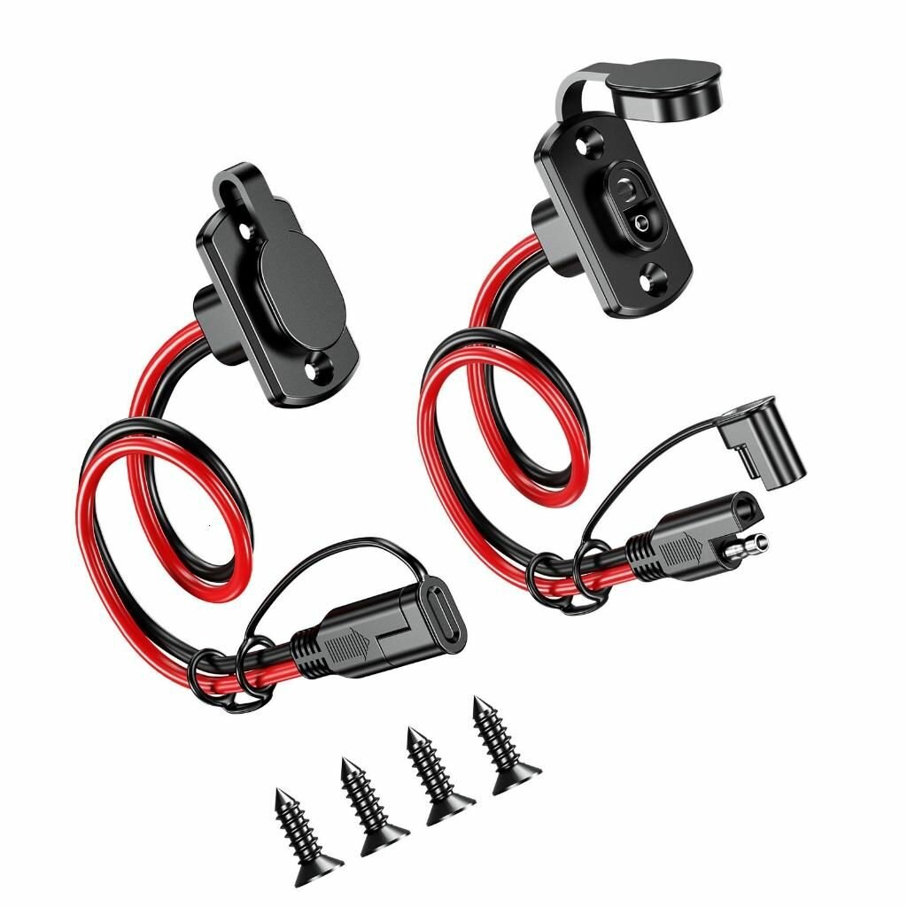 12AWG кабель с разъемами Male-Female для аккумуляторов мотоциклов, автомобилей и тракторов