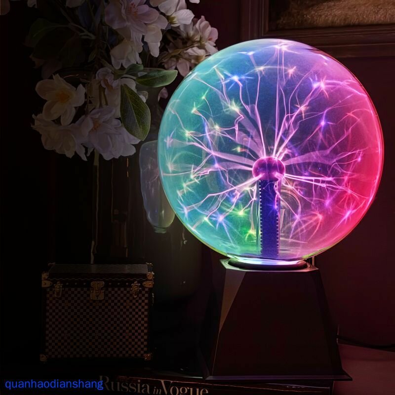 Плазма шар Тесла с молниями большой 20 см 3 цвета