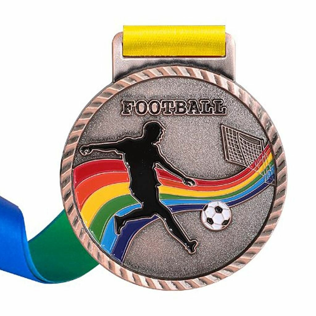 Золотые/серебряные/бронзовые металлические призы награды футбольные медали для детей и взрослых, Медь