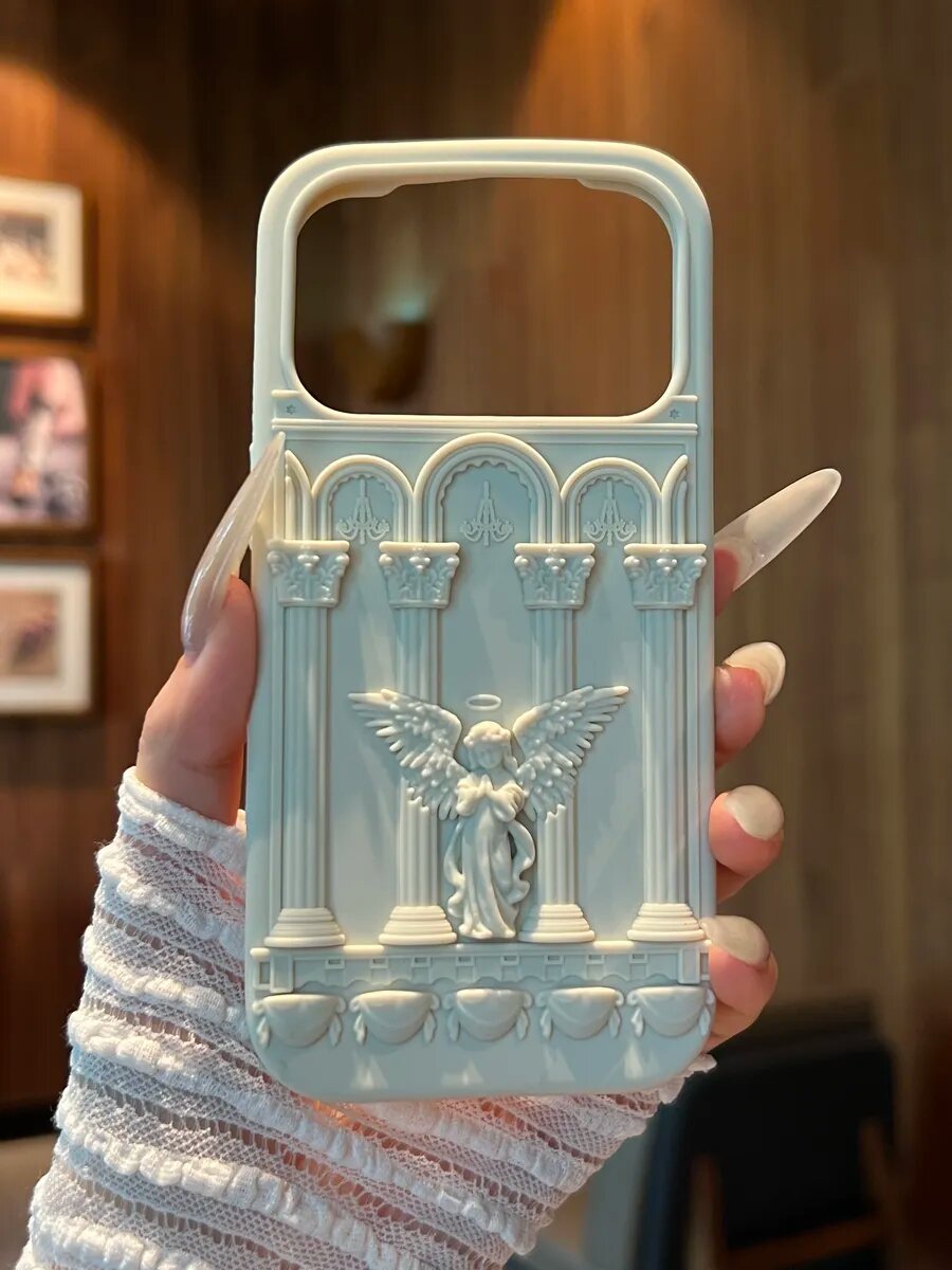 Чехол О'кейси, для iPhone 17 Pro Max, прозрачный, с принтом, бежевый