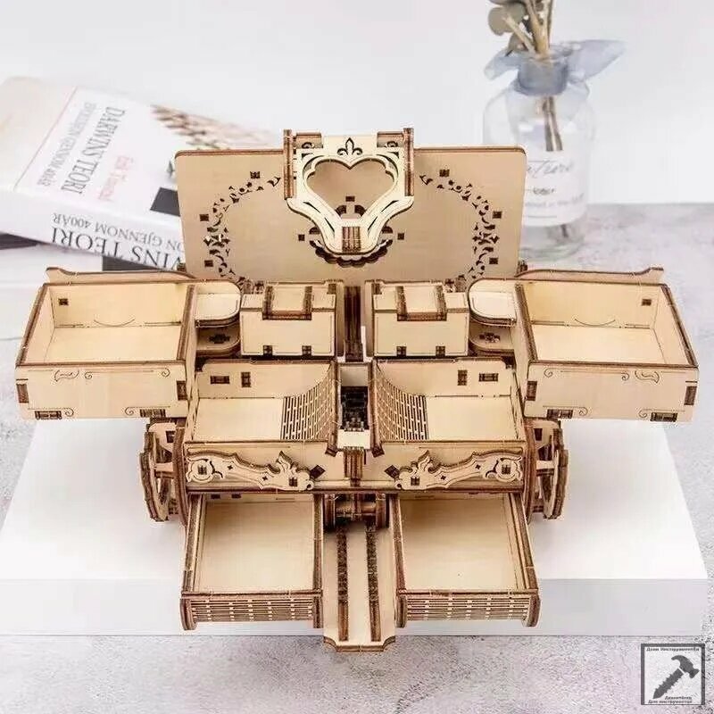 185pcs ugears строительные блоки / Деревянная шкатулка для украшений механическая