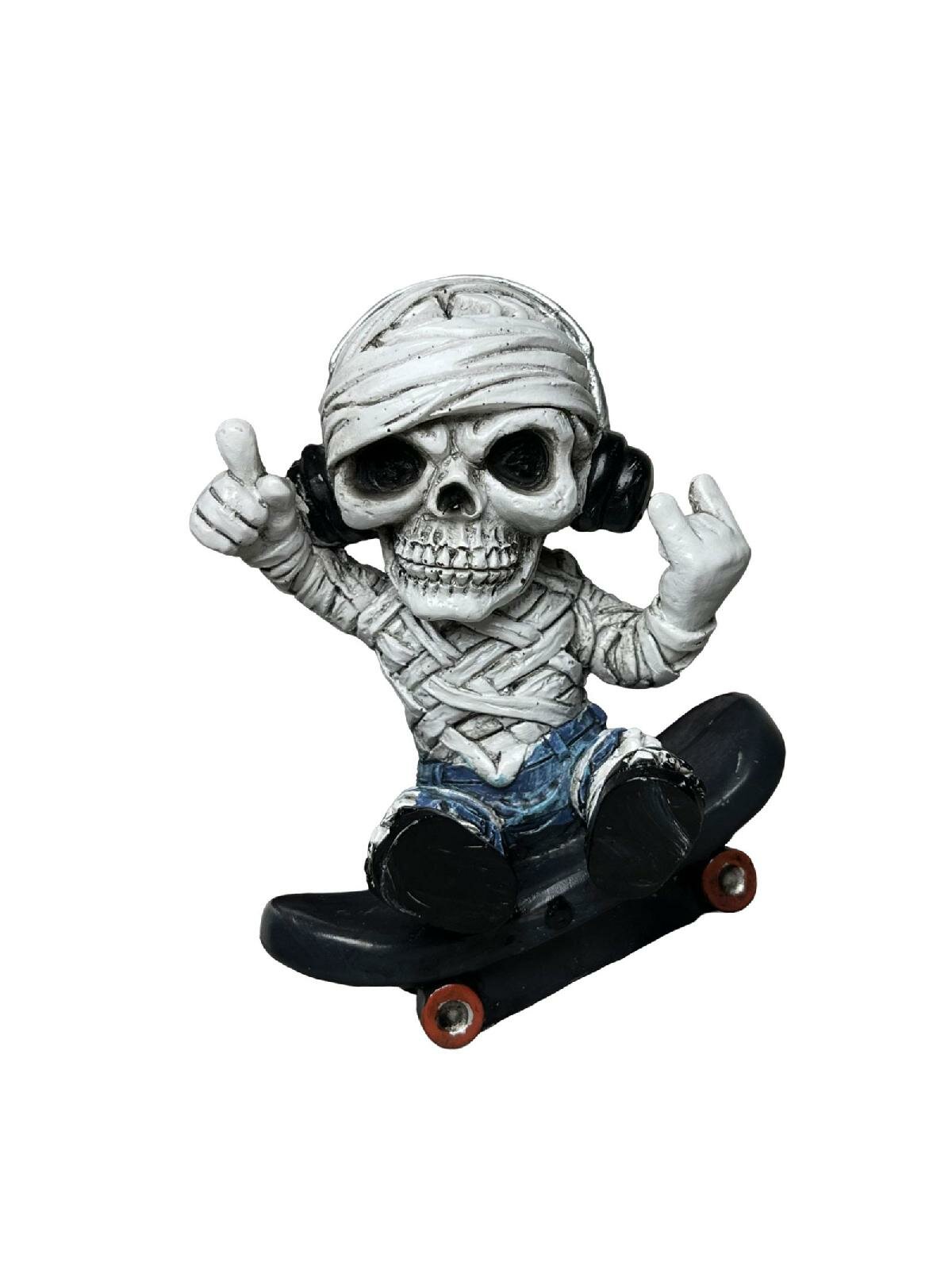 Хэллоуин Скейтборд Скелет Фигурка Смешно Смолы, Украшение Праздничного Стола Декоры
