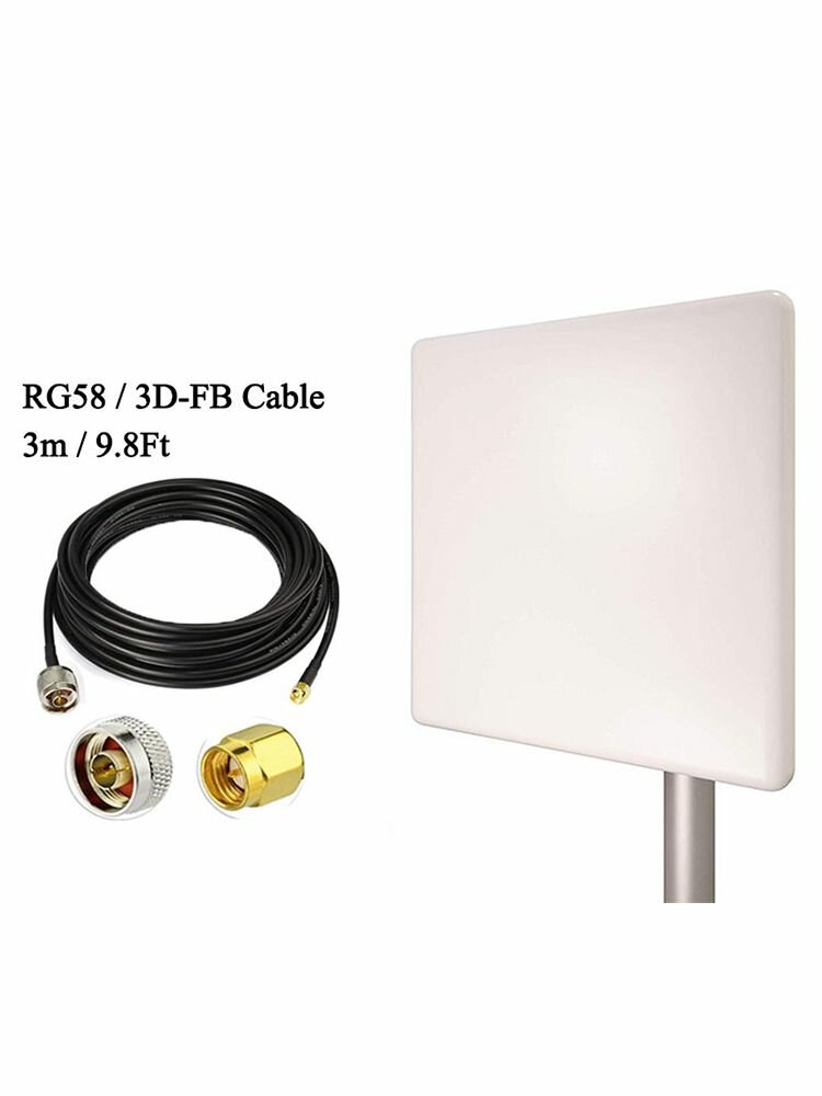 Антенна направленная секторная WiFi 2,4 ГГц MIMO, усиление 20 дБ, для усиления Wi-Fi сигнала, беспроводной связи, точки доступа Крепежные элементы антенны