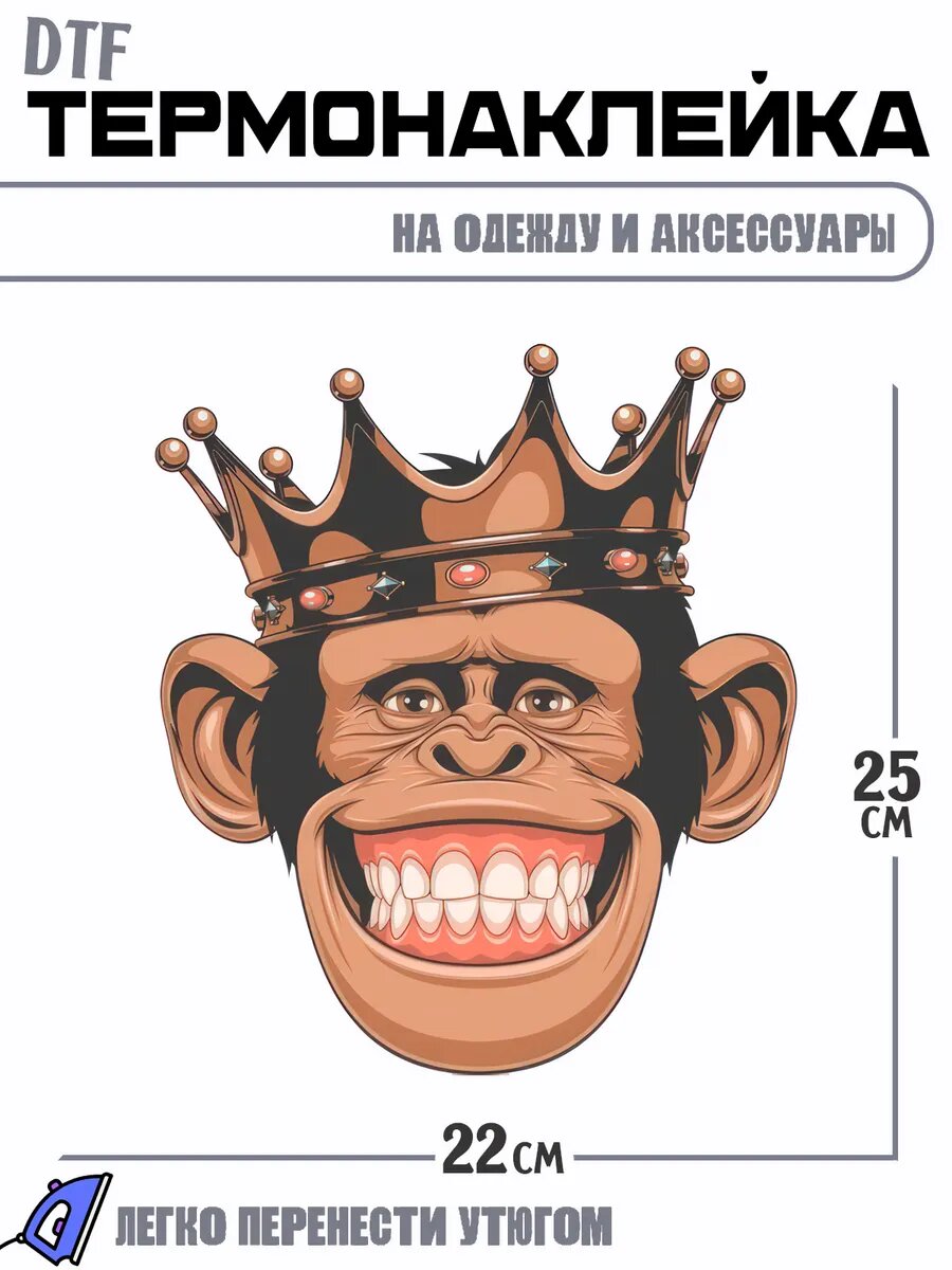 Термонаклейка monkey обезьяна прикольные смешные