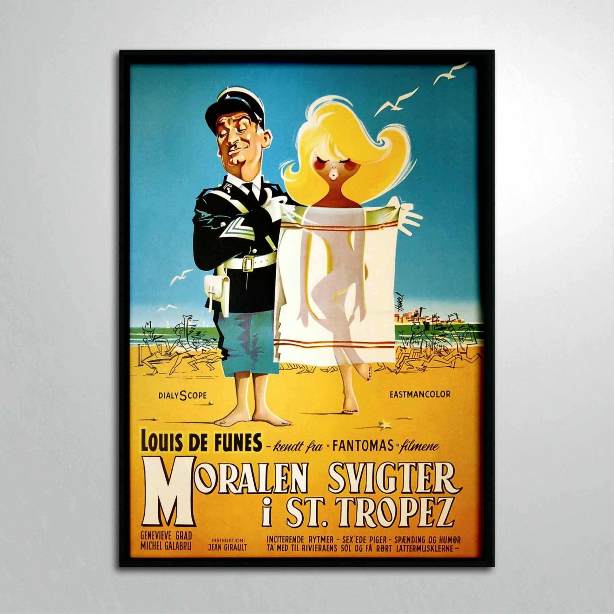 Постер без рамы/Винтажный плакат/Жандарм из Сен-Тропе (1964) Луи де Фюнес