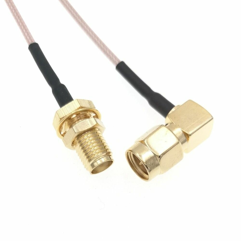 Пигтейл 2шт SMA-Male угловой - SMA-Female прямой