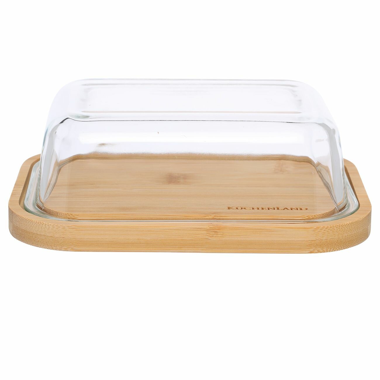 Масленка, размер 18х14 см, бамбук/стекло, прямоугольная, Home made