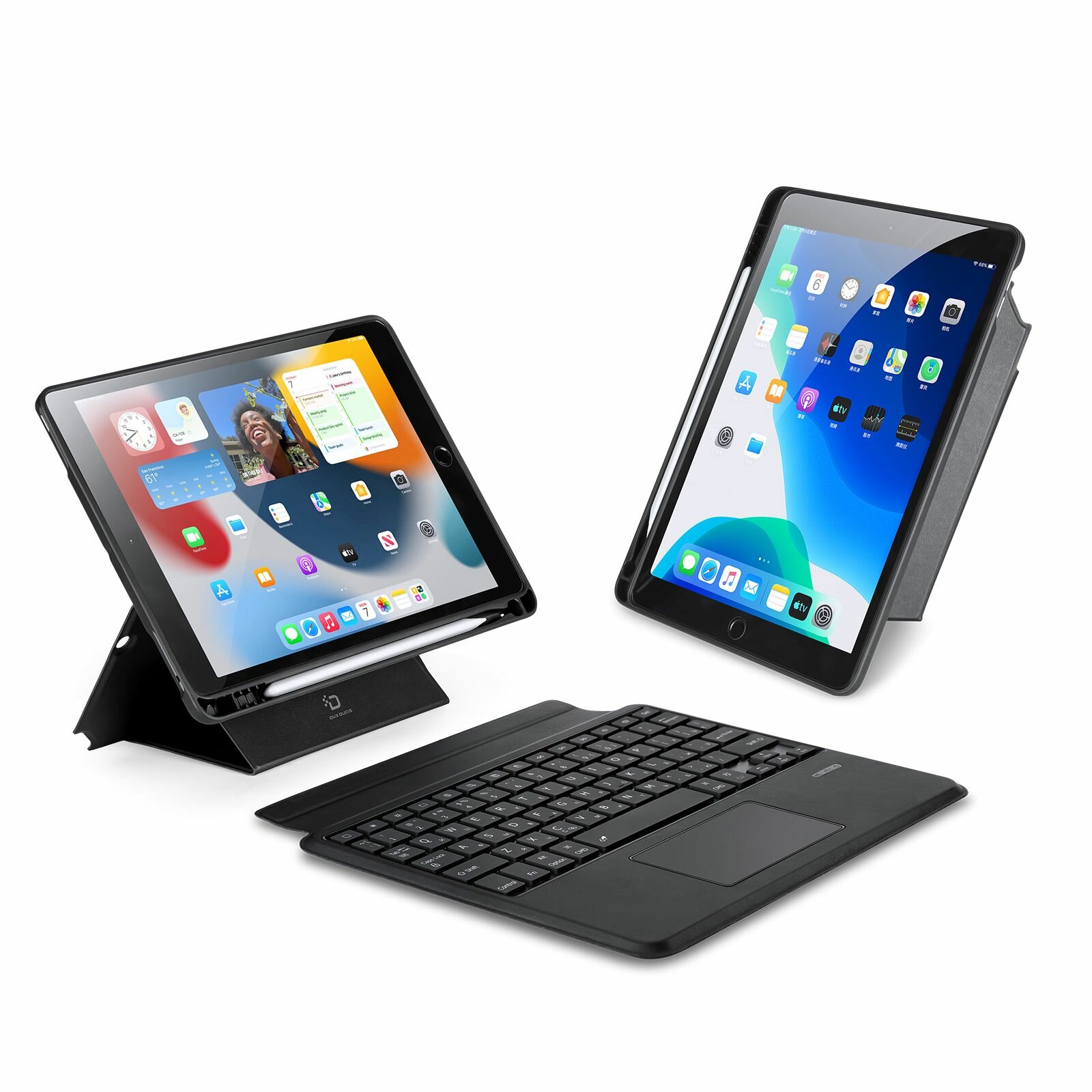 Чехол с русской клавиатурой Dux Ducis DK Series для iPad 7/8/9 (10.2"), Air 3, iPad Pro 10.5" (2017) черный