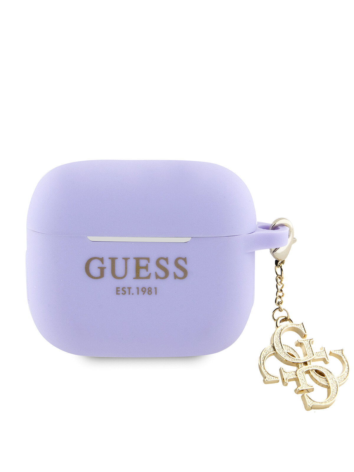 Guess для Airpods 3 чехол Liquid silicone with Big 4G charm Purple