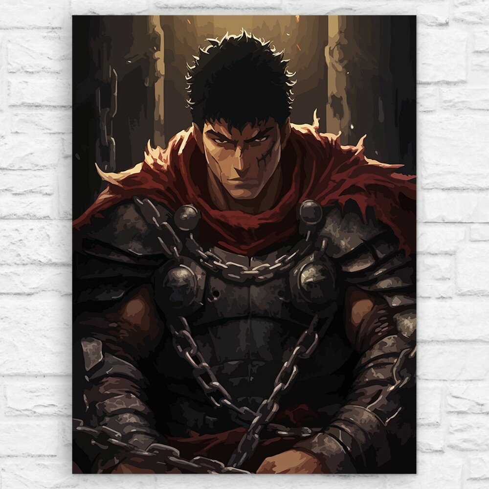 Картина по номерам на холсте аниме Берсерк (Гатс, Berserk, Арт, Манга, epic) - 13546 В 30x40