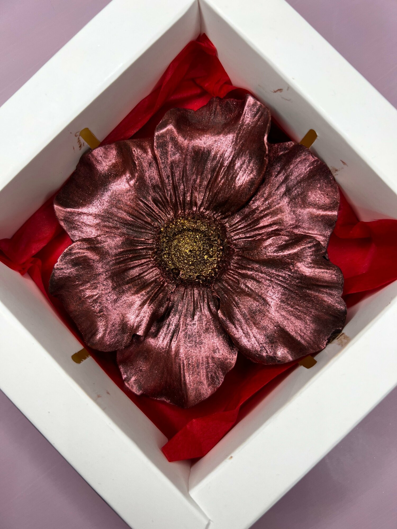 Шоколадная фигура "Цветок Анемон" - 2 коробки, темный шоколад, ручная работа