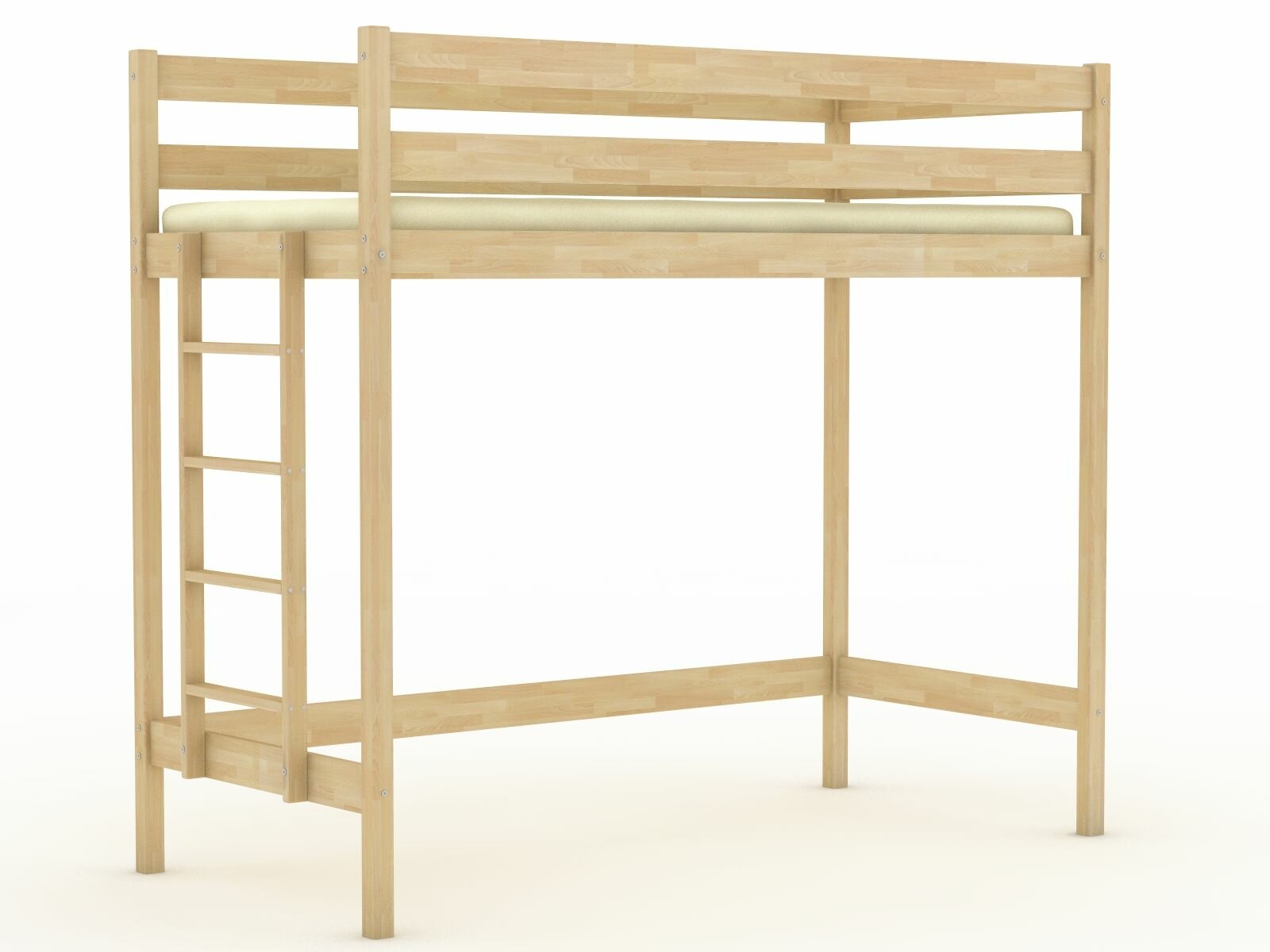 Кровать-чердак "Берёзка 23.1Л" без покрытия, 80x190 см, ORTMEX