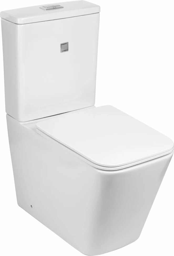 Унитаз-компакт WeltWasser GELBACH 011 ST GL-WT безободковый, с сиденьем микролифт, белый