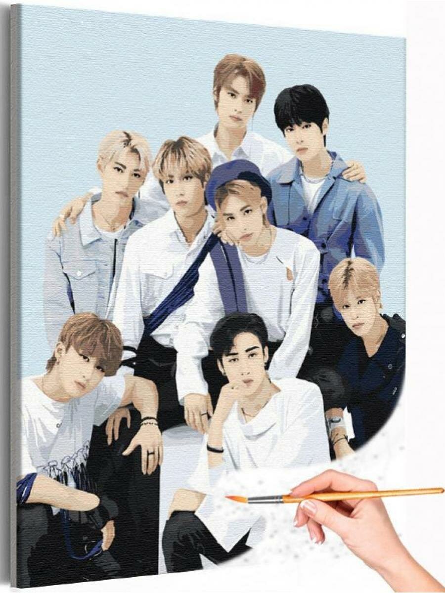 Stray Kids, K-pop корейская группа, музыка Раскраска картина по номерам на холсте 40х50