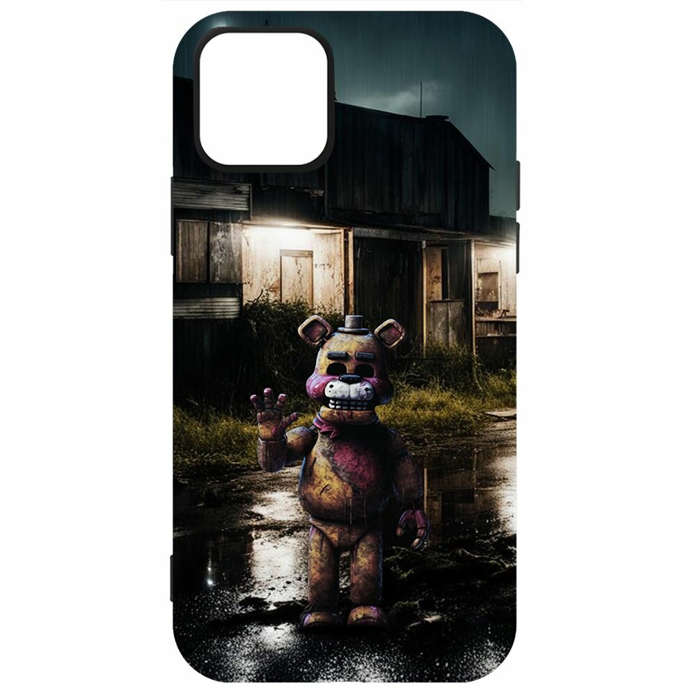 Чехол-накладка Krutoff Soft Case фнаф (FNAF) - Фредди под дождем для iPhone 12 Pro Max черный