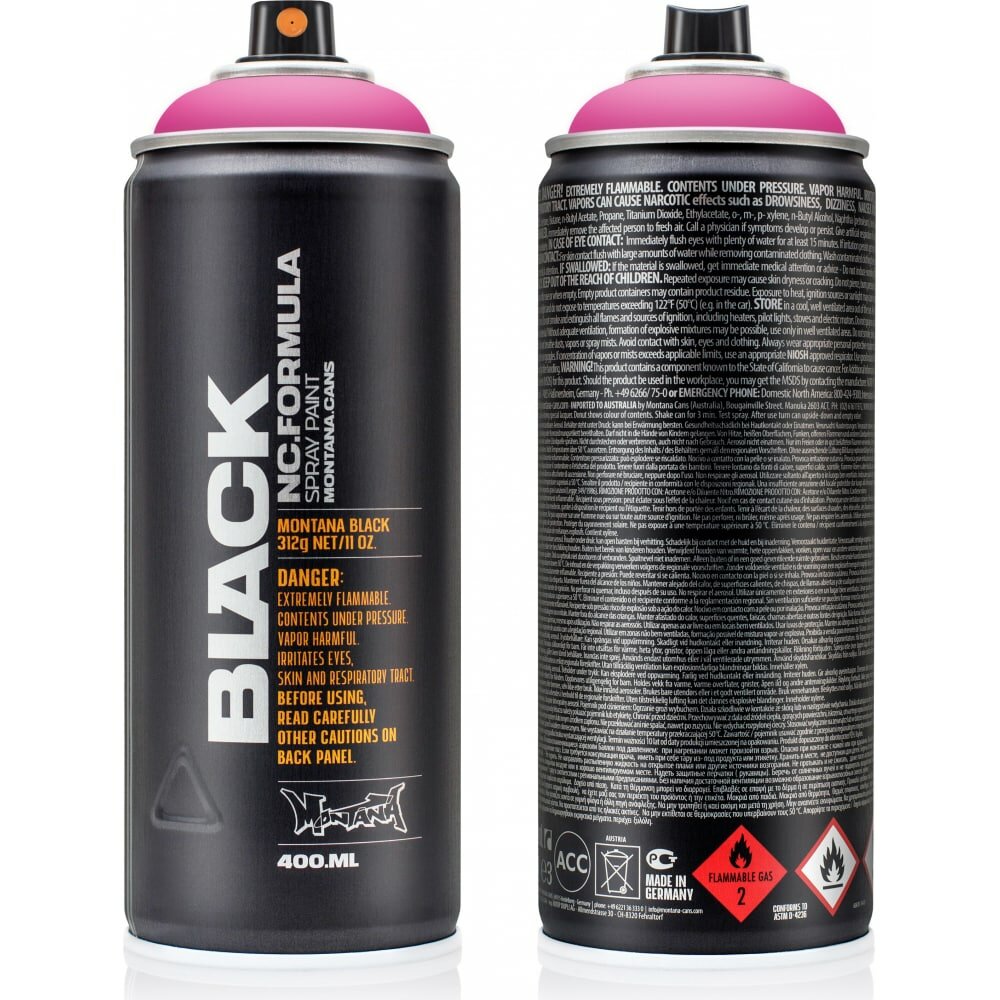 Краска Montana BLACK 3148 BLK, аэрозоль, матовая, быстросохнущая, 0,4 л