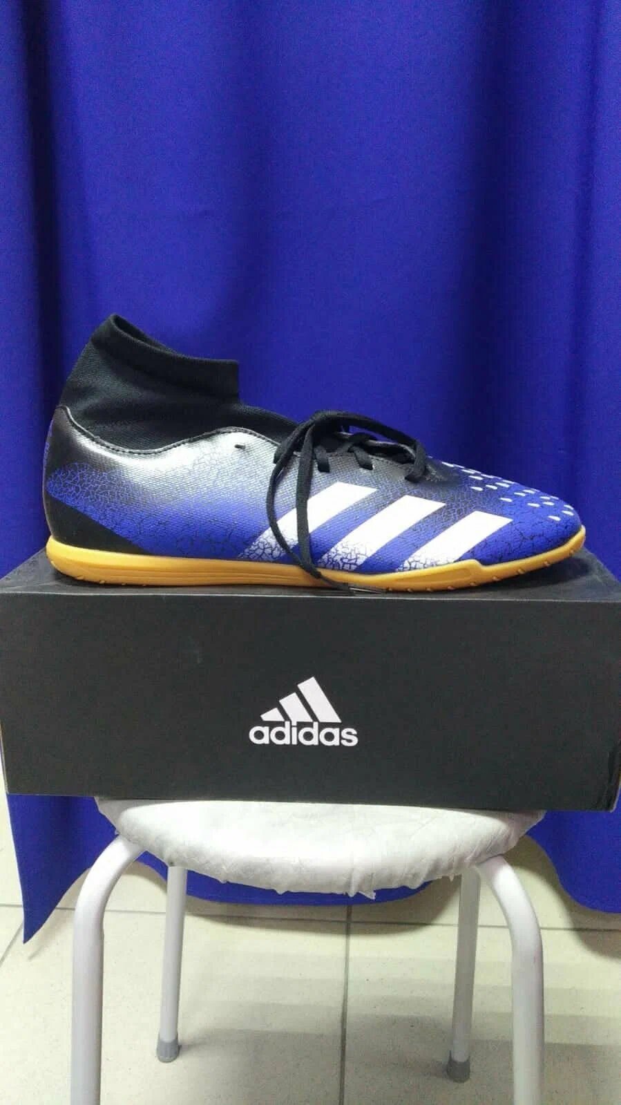 Для футбола размер 46 ( длина по стельке 30 см ) ADIDAS PREDATOR футбольные бампы футзалки кроссовки бутсы Синие