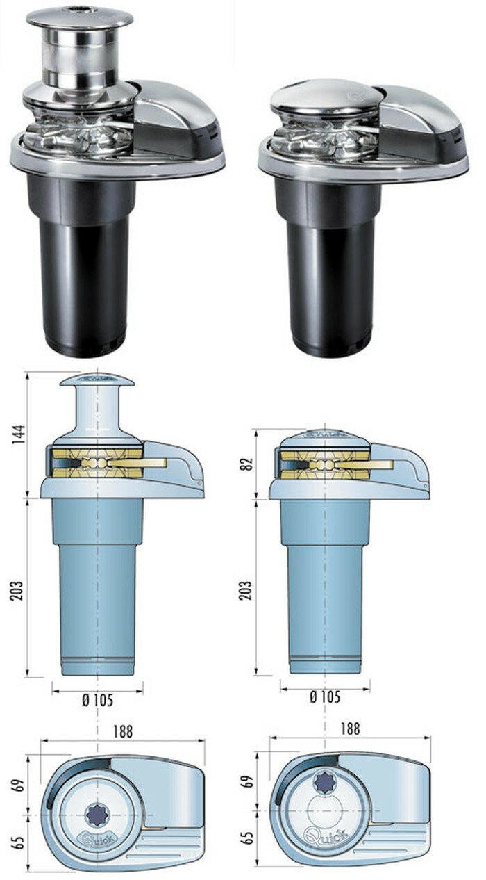Якорная лебедка "Prince DP2E", 500 Вт, 12 В, цепь 6 мм (10252558)