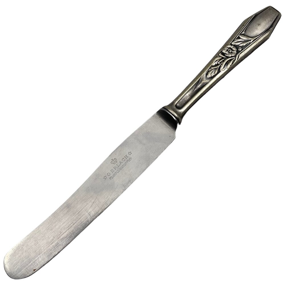 Нож столовый "Жасмин", 21 см, посеребрение, 1837-1864 гг, Gustav Weckman (GW), Финляндия