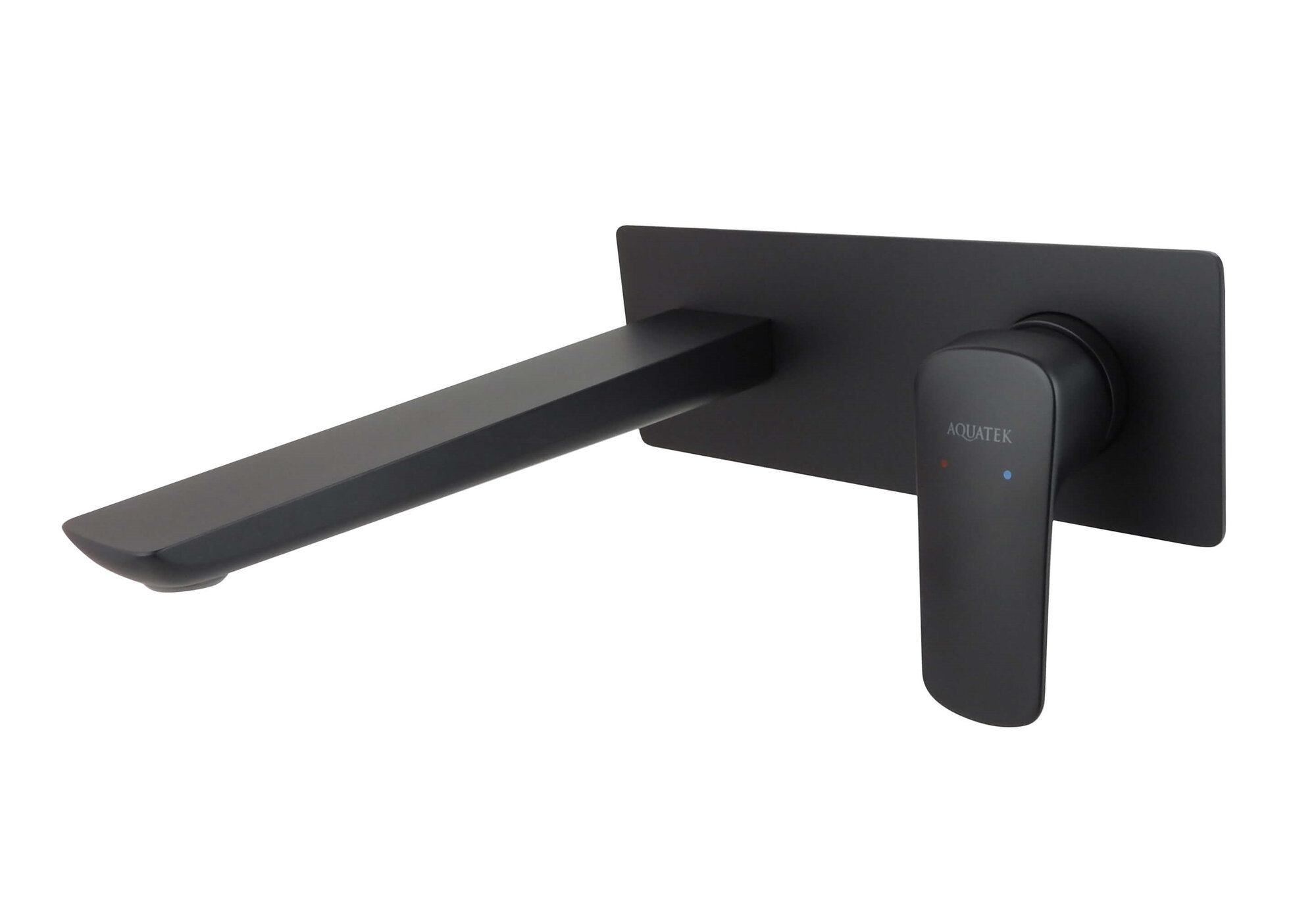 Смеситель для раковины Aquatek Вега, настенный, внешняя и скрытая часть, матовый чёрный AQ1013MB