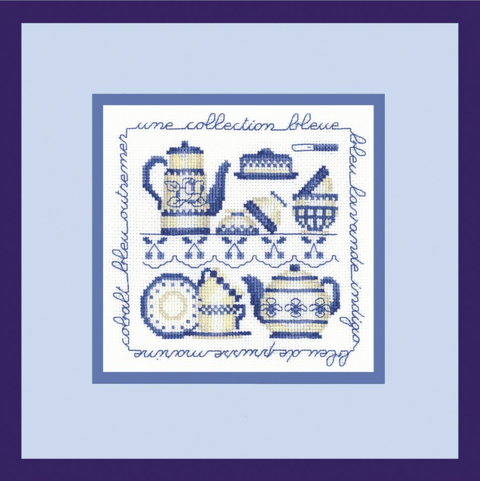 Набор для вышивания Le Bonheur des Dames #2245 Collection Bleue (Коллекция в голубом), Счетный крест, 11.5 х 11.5 см