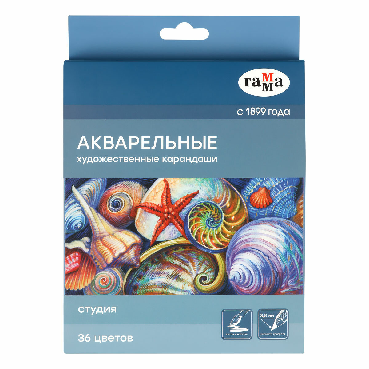 Карандаши цветные акварельные 36цв Студия карт. уп. Гамма 110