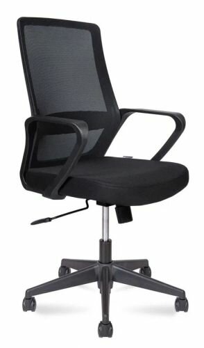 Кресло офисное Norden Pino black LB M6256 black черная сетка, черная ткань