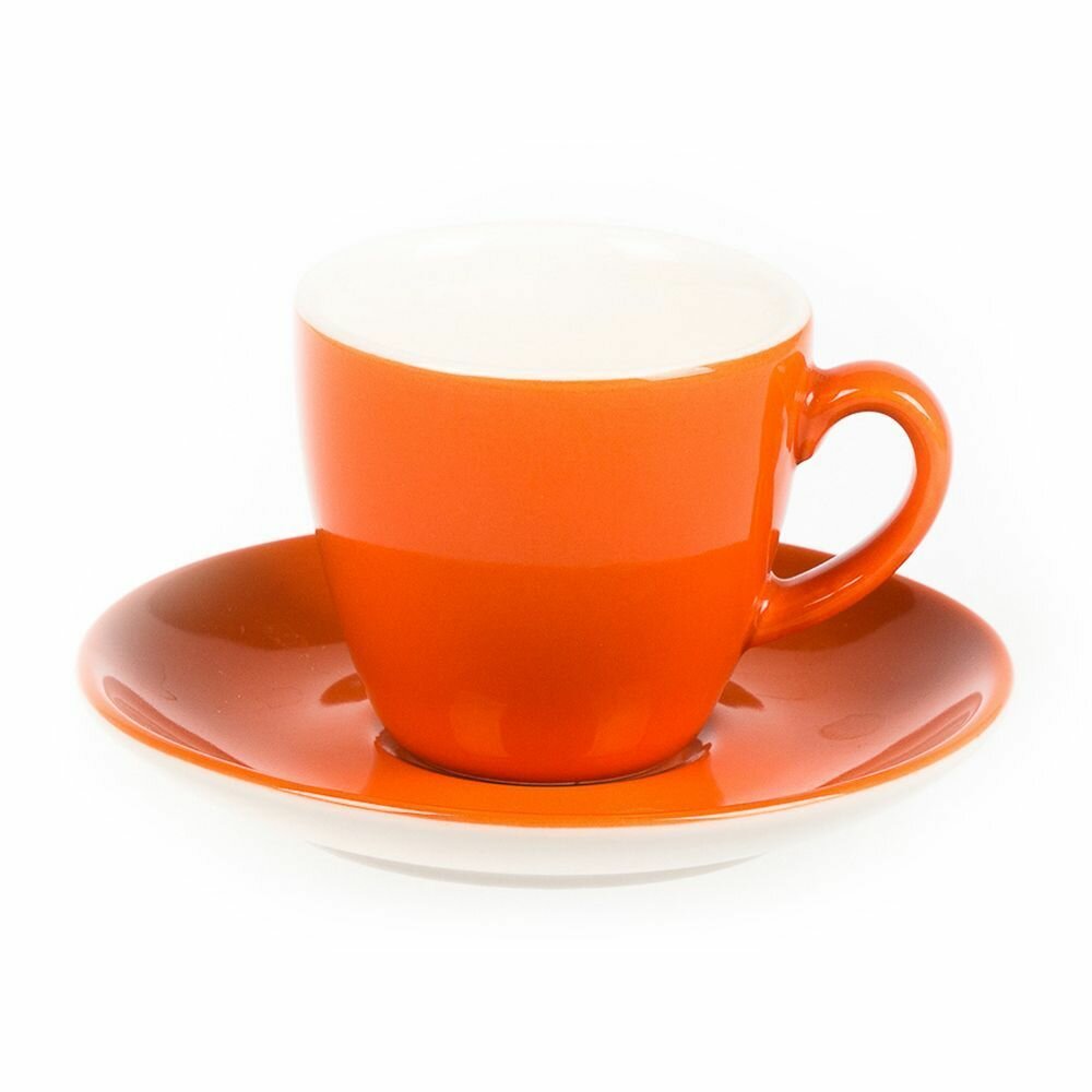 Кофейная пара фарфоровая "Barista" 80мл оранжевая