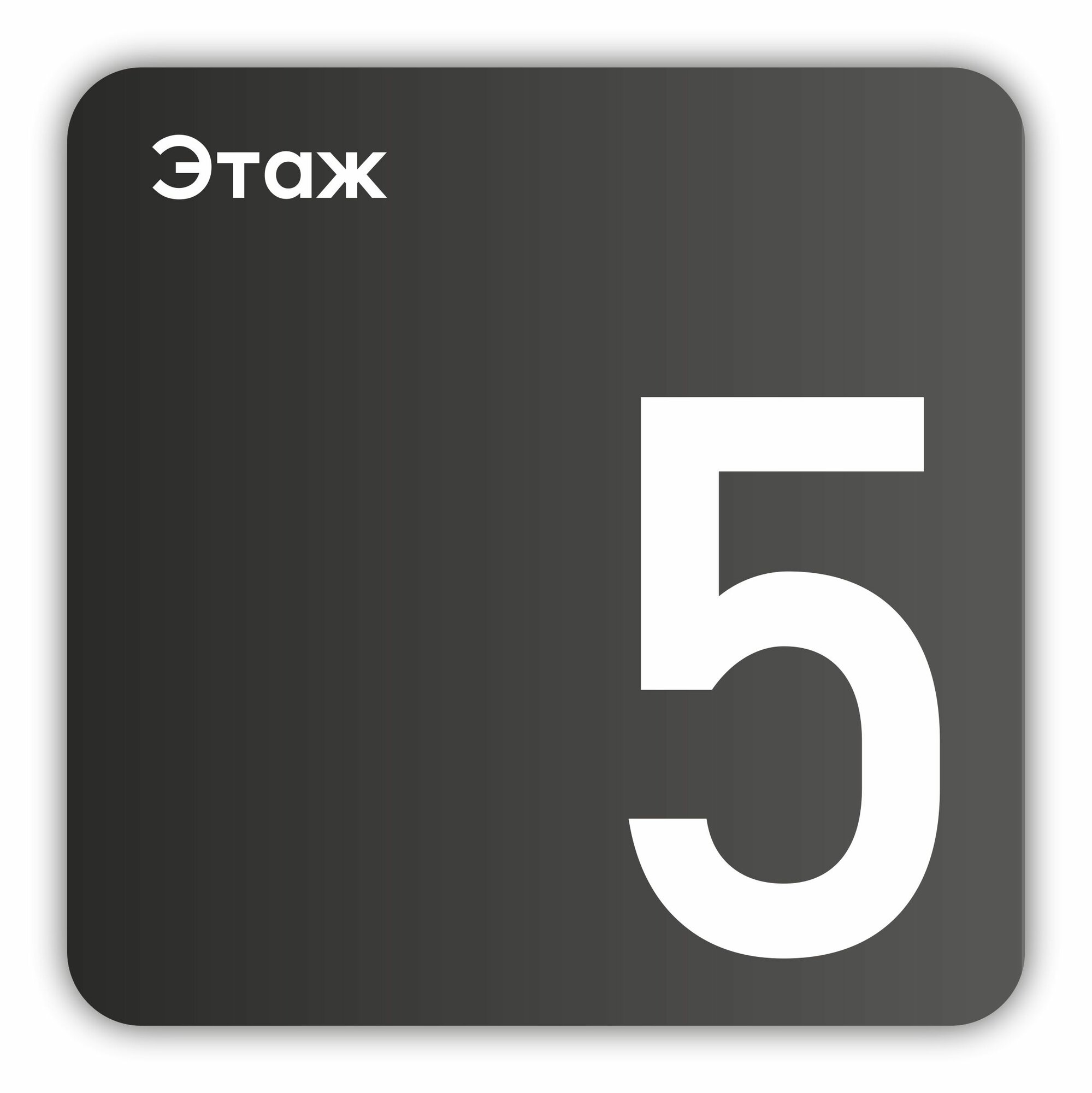 Табличка 5 (пятый) этаж 18х18 см с двусторонним скотчем