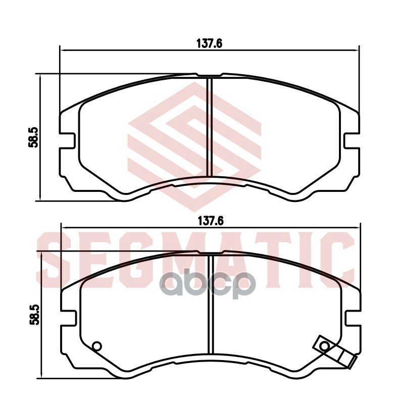 Колодка торм диск пер OPEL FRONTERA 95-98 ISUZU TROOPER 91-98 [137.8*58.4*16.4] SEGMATIC арт. SGBP2747