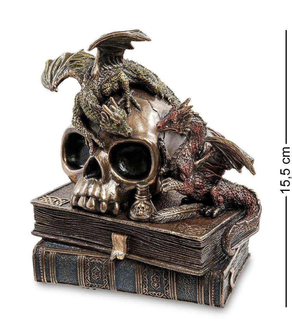 Статуэтка Драконы на черепе и книгах WS-919 Veronese Гонконг Полистоун