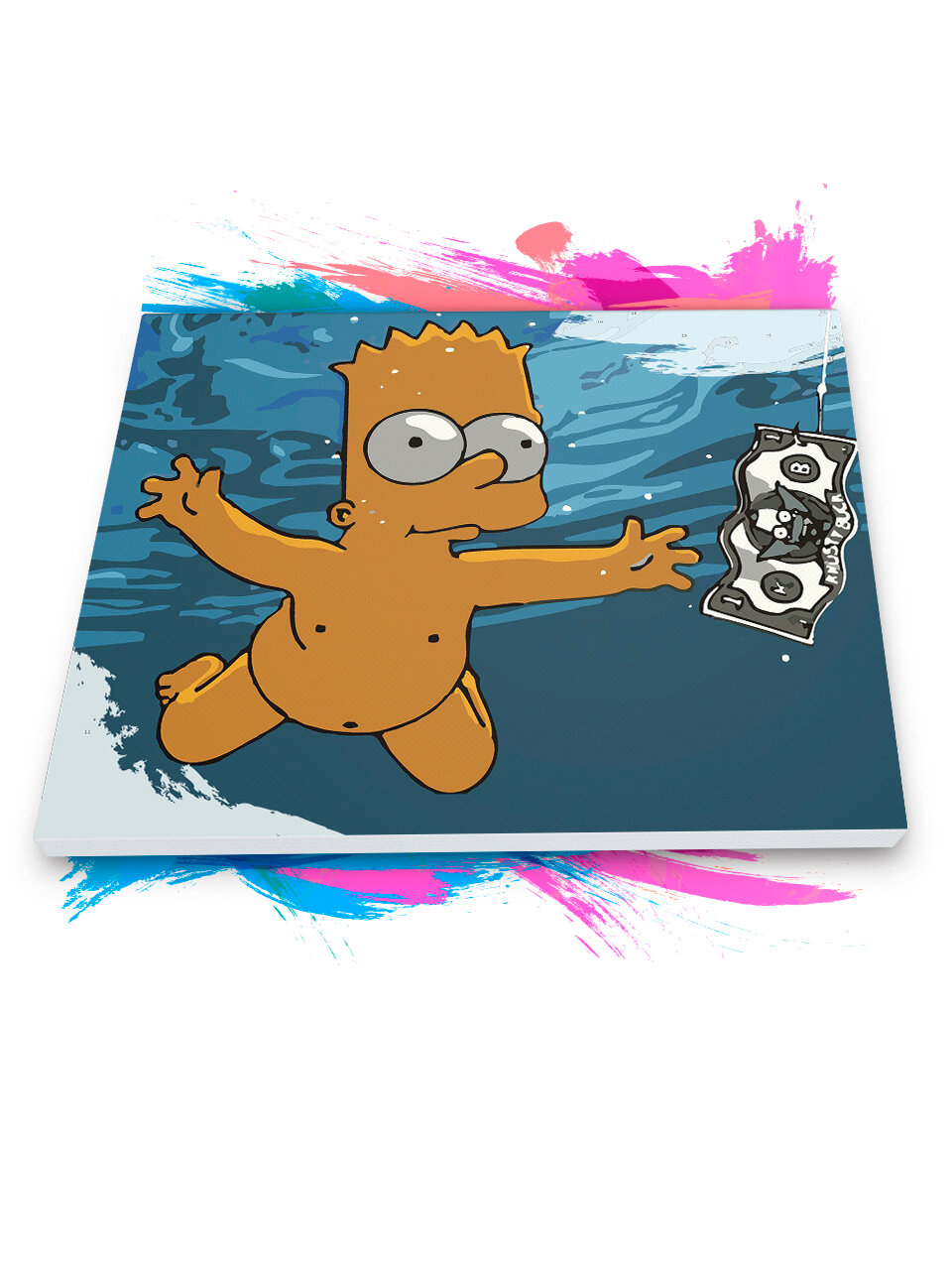 Картина по номерам на холсте Симпсоны - Nirvana Барт, 30 х 40 см