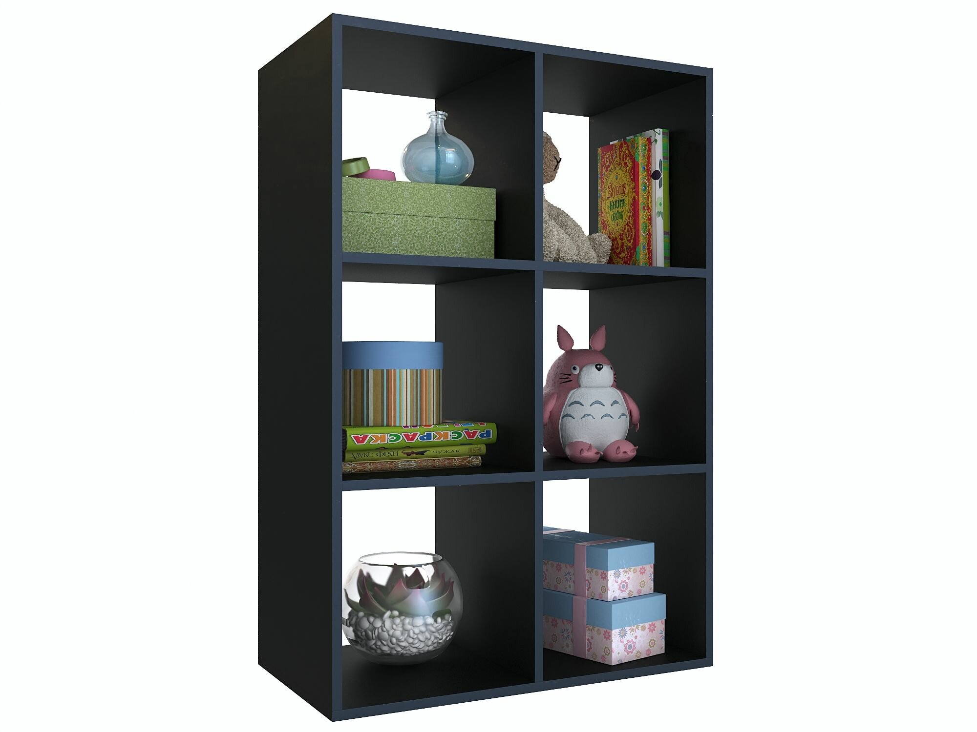 Стеллаж для книг 6 секции "Каллакс" 72х107х39, черный