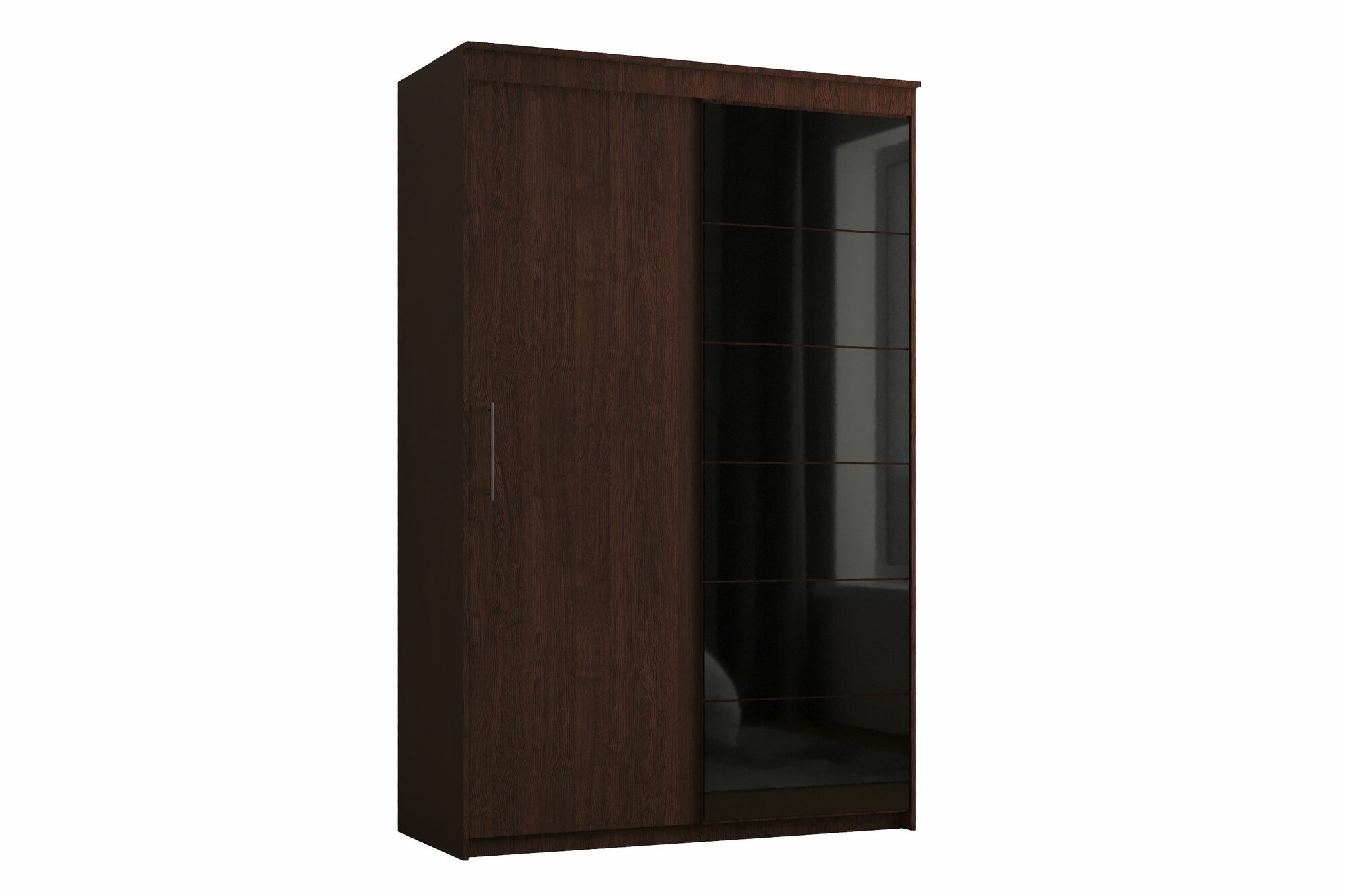 Шкаф-купе "Арманд 2" 140-60-240 Венге и оракал черный 070М ручка рейлинг хром матовая наполнение платье-белье