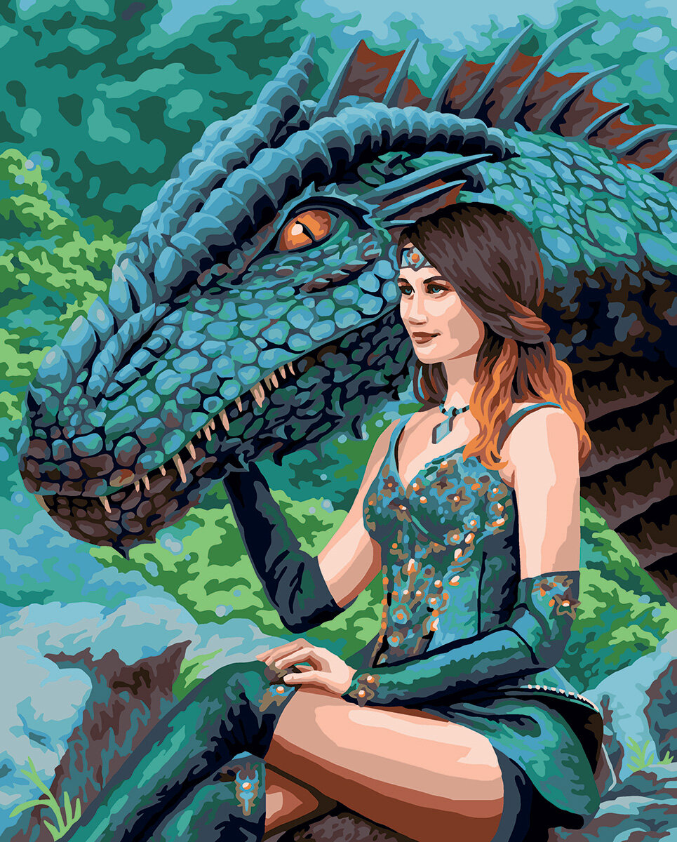 Фрея PNB/PL-210-UY13 Набор для раскрашивания по номерам 50x40 см Мать драконов и коллекционеров