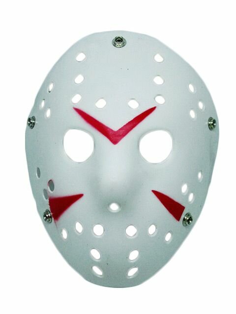 Маска Джейсон, белая, пластик, 24 см. для Хэллоуина.