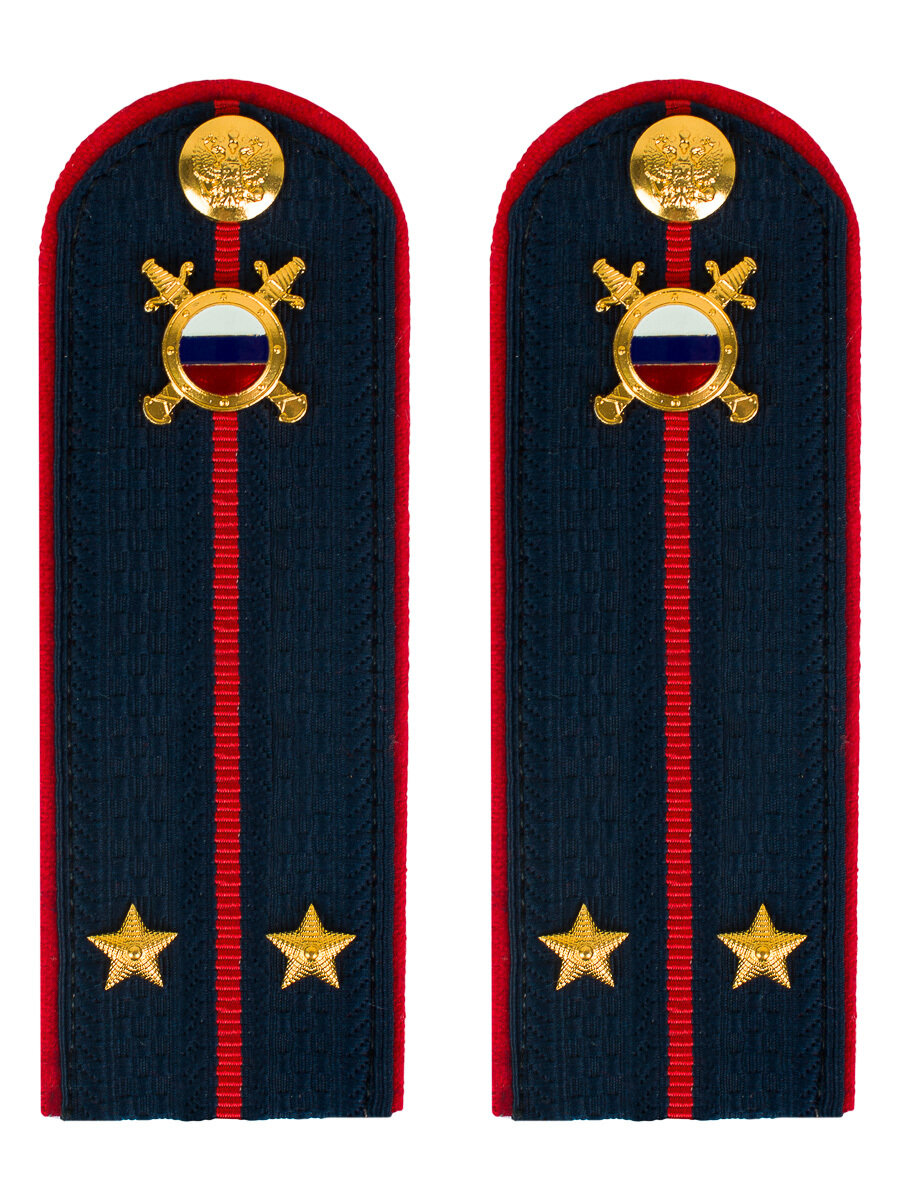 Погоны Мвд внутренняя служба на куртку темно-синие картон звание Лейтенант 13см