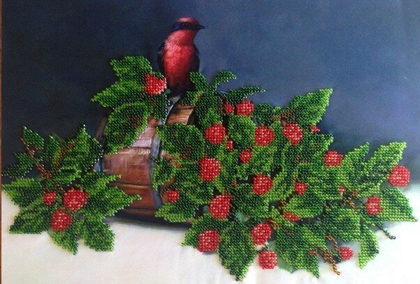 Набор для вышивания FeDi #КВ419 Малина, Вышивка бисером, 35 х 23.5 см