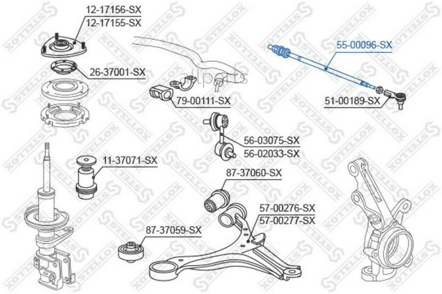 STELLOX 5500096SX тяга рулевая!\ Honda ELEMENT 2003 - 2011