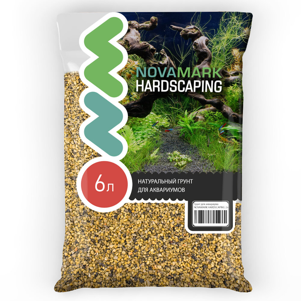 Грунт NOVAMARK HARDSCAPING Янтарный песок, 2-5 мм, 6 л