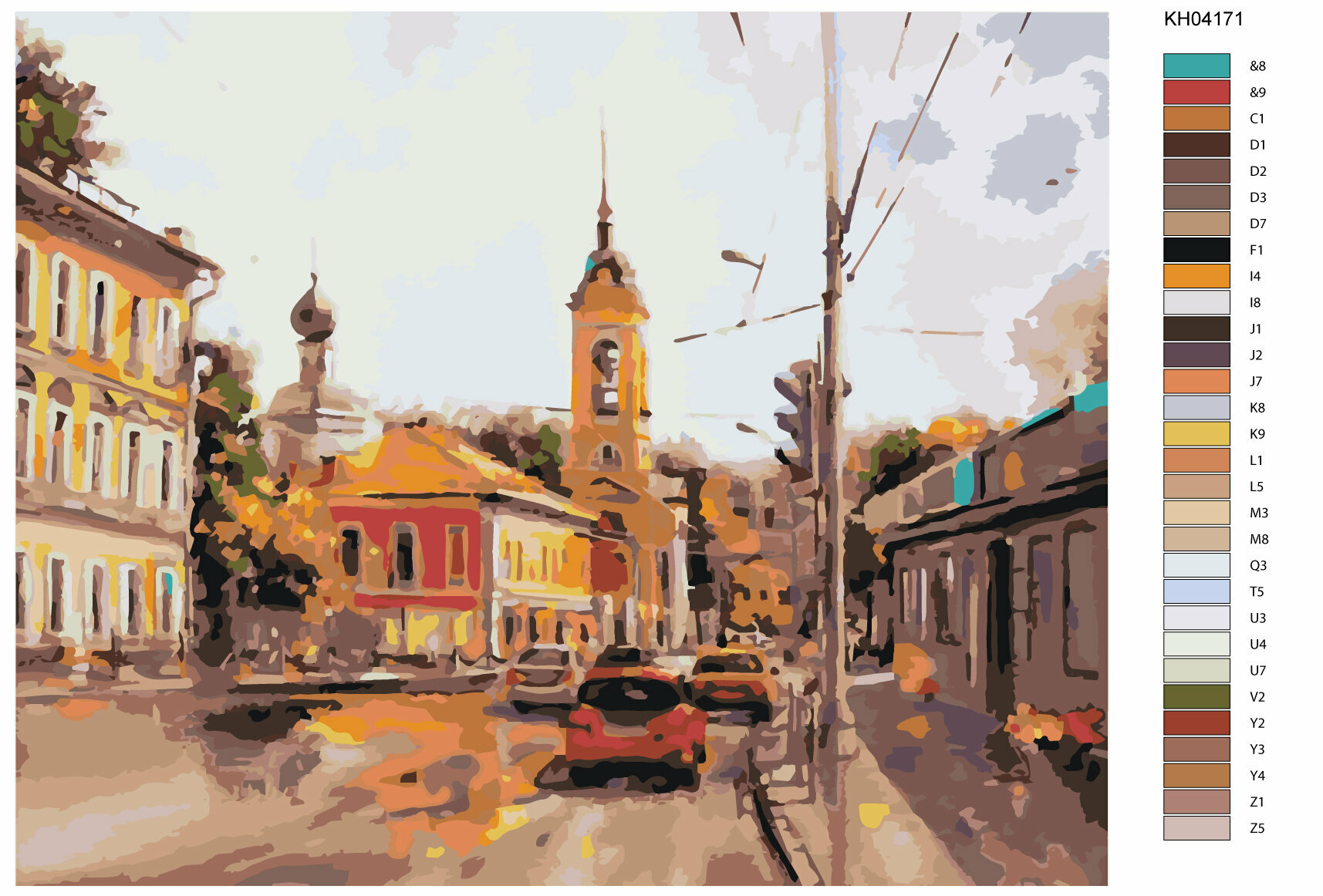 Картина по номерам "Старая Москва. Полянка" KH0417 40x50