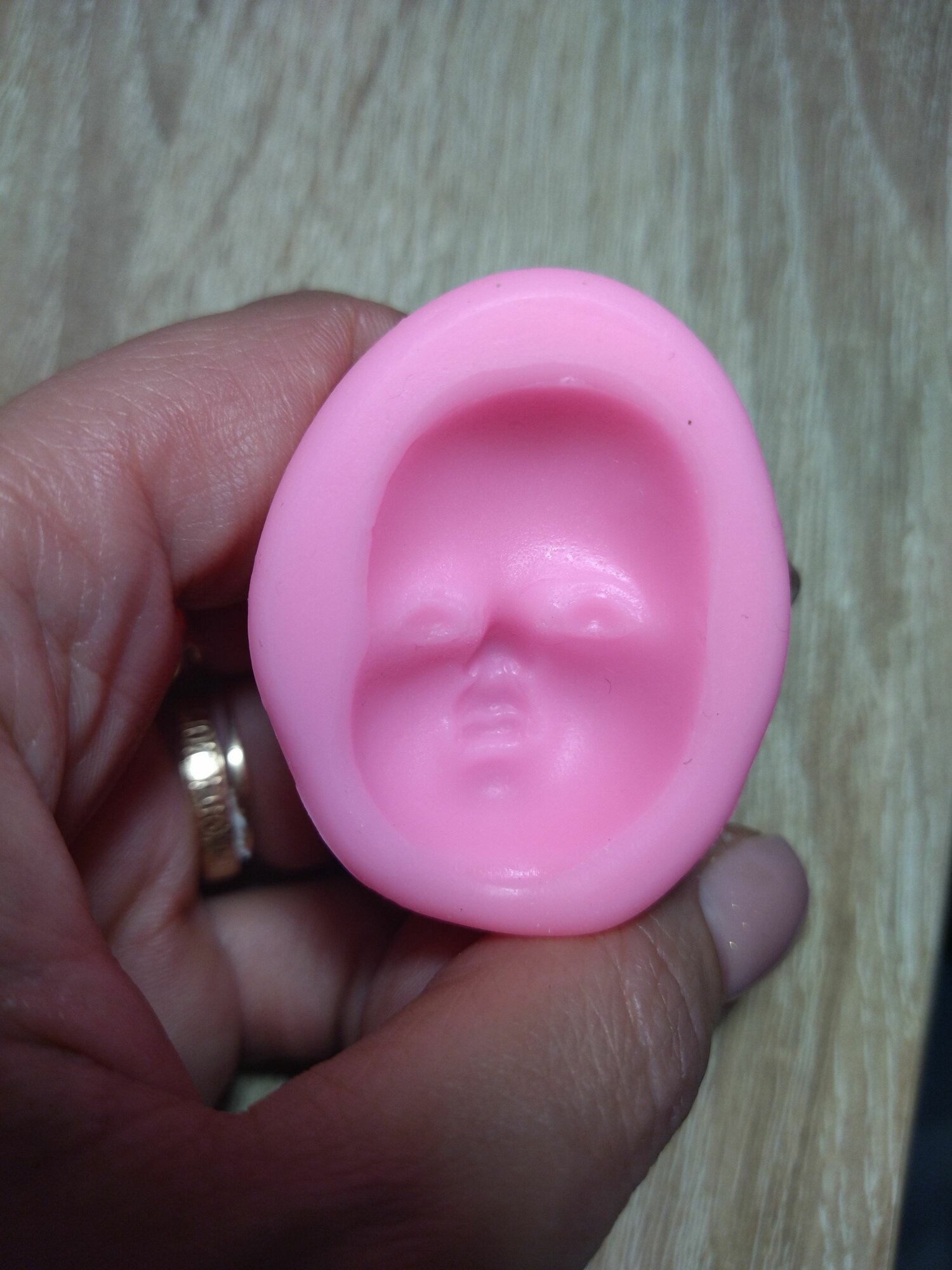 Силиконовый молд, форма лица для куклы, ватной игрушки, размер 3,5 см х 2,5 см