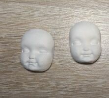 Набор лиц - 2 шт. для ватной игрушки, кукол, малыш, карапуз, озорник, мальчик, девочка снегурочка