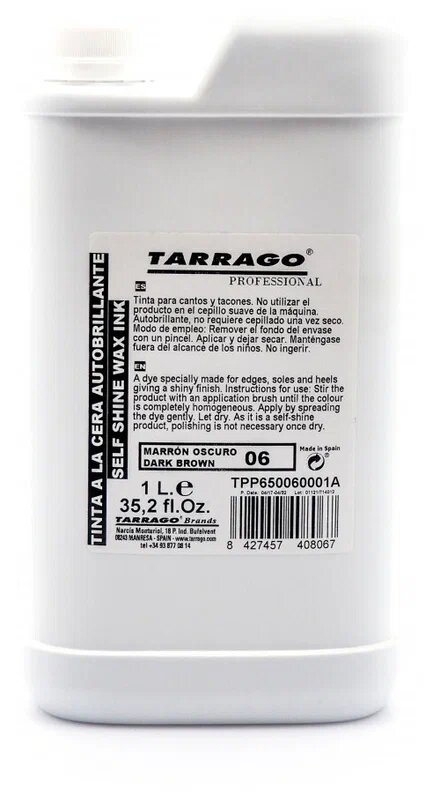Tarrago Краситель для подошв Self Shine Wax Ink 006 dark brown, 1000 мл