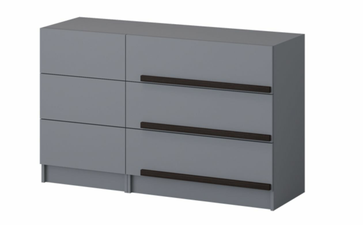 Комод Бастион № 2 графит регион 058 ЛДСП 130х42х80 см, выдвижные ящики
